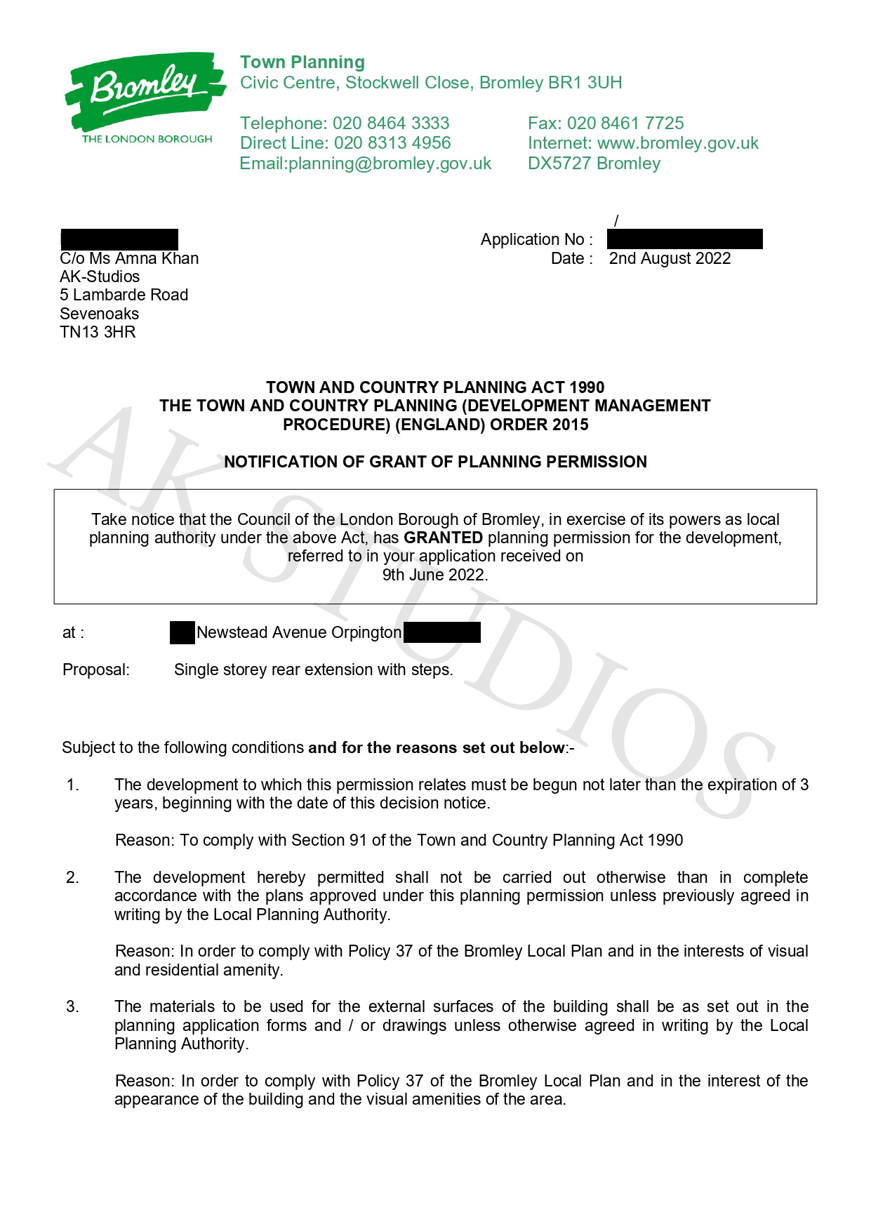 London Borough of Bromley Newstead Avenue Orpington