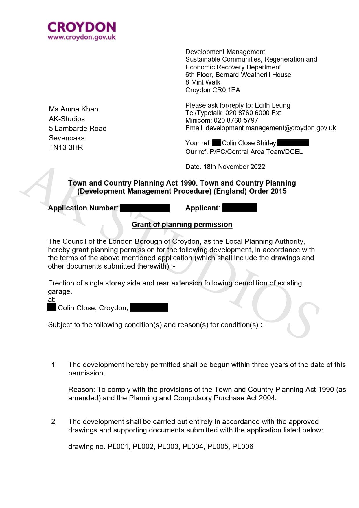 Council of the London Borough of Croydon Colin Close Shirley